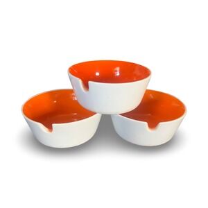 ashtray | Other | Lot Of 3 Vintage Ashtrays Mid Century Mod Orange ...
